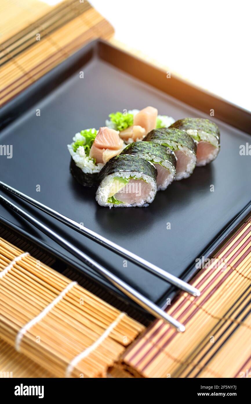 delicious food - Japanese traditional fish sushi Stock Photo - Alamy