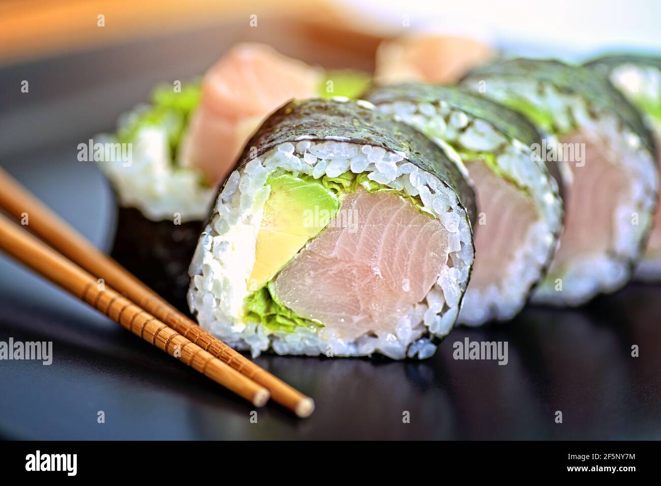 delicious food - Japanese traditional fish sushi Stock Photo - Alamy