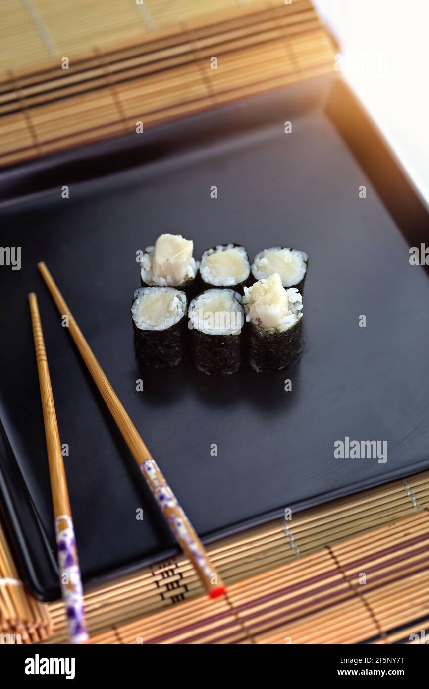 delicious food - Japanese traditional fish sushi Stock Photo - Alamy