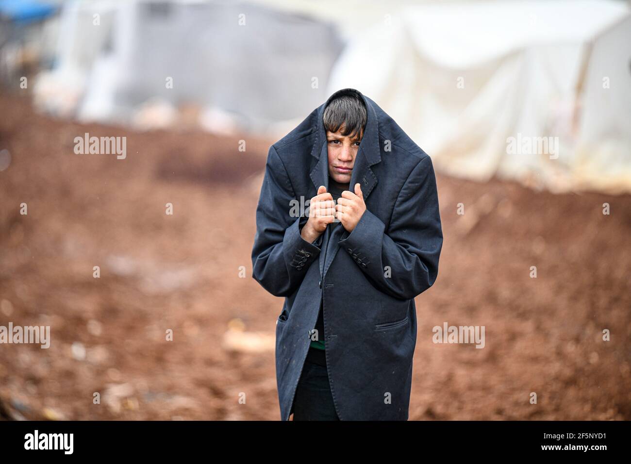 Atmeh, Idlib, Syria February 17, 2021 Difficult humanitarian conditions ...