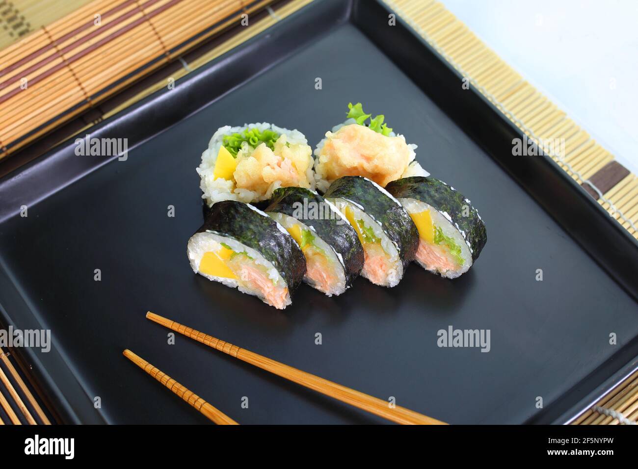 delicious sushi made from fresh and delicious and healthy fish prepared ...