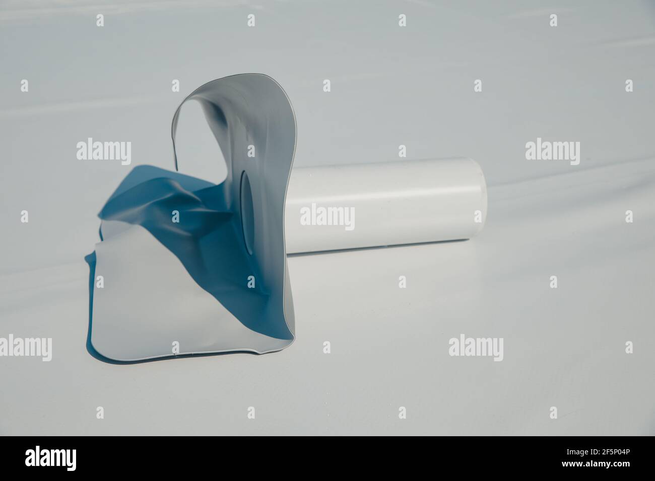 Side drain pipe for flat roof with PVC and EPDM synthetic membrane ...