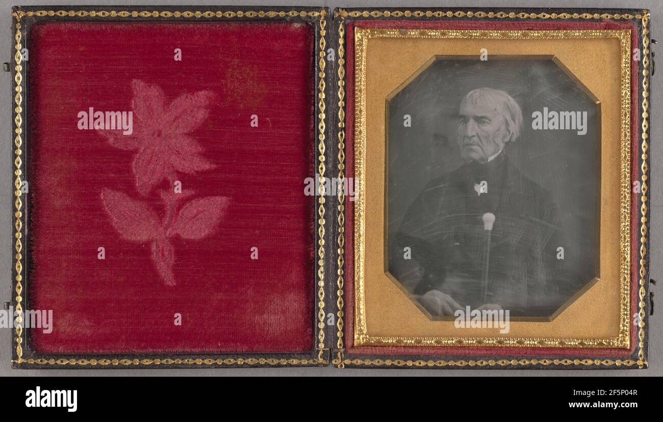 Portrait of a Seated Elderly Man Holding a Walking Stick. Unknown maker ...