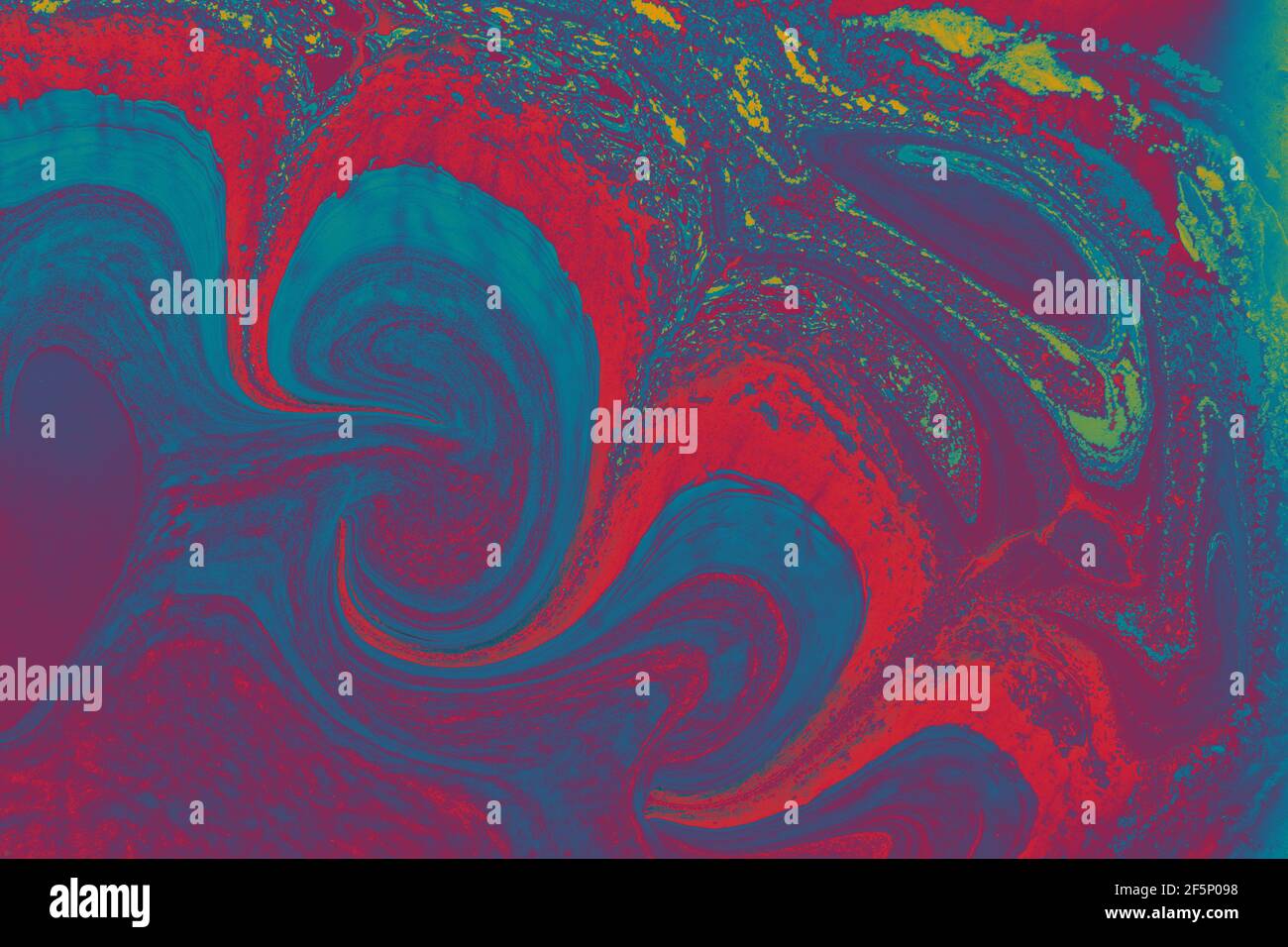 Vibrant ebru technique texture with repetitive swirling elements in red ...