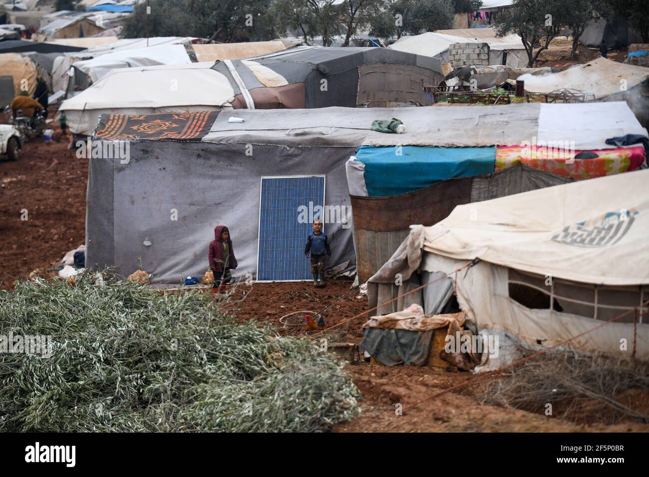 Atmeh, Idlib, Syria February 17, 2021 Difficult humanitarian conditions ...