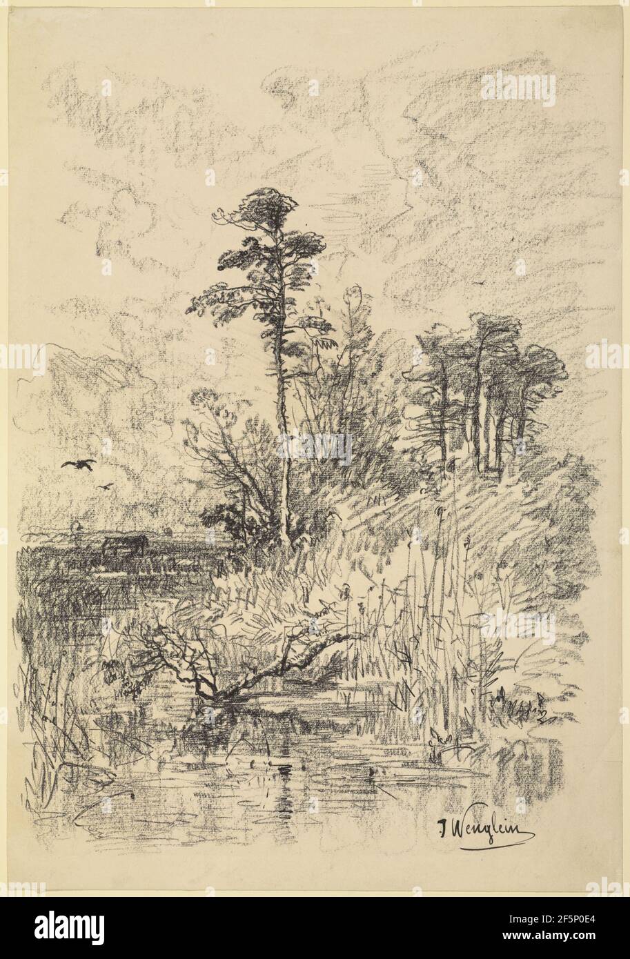 River Landscape. Josef Wenglein (German, 1845 - 1919 Stock Photo - Alamy