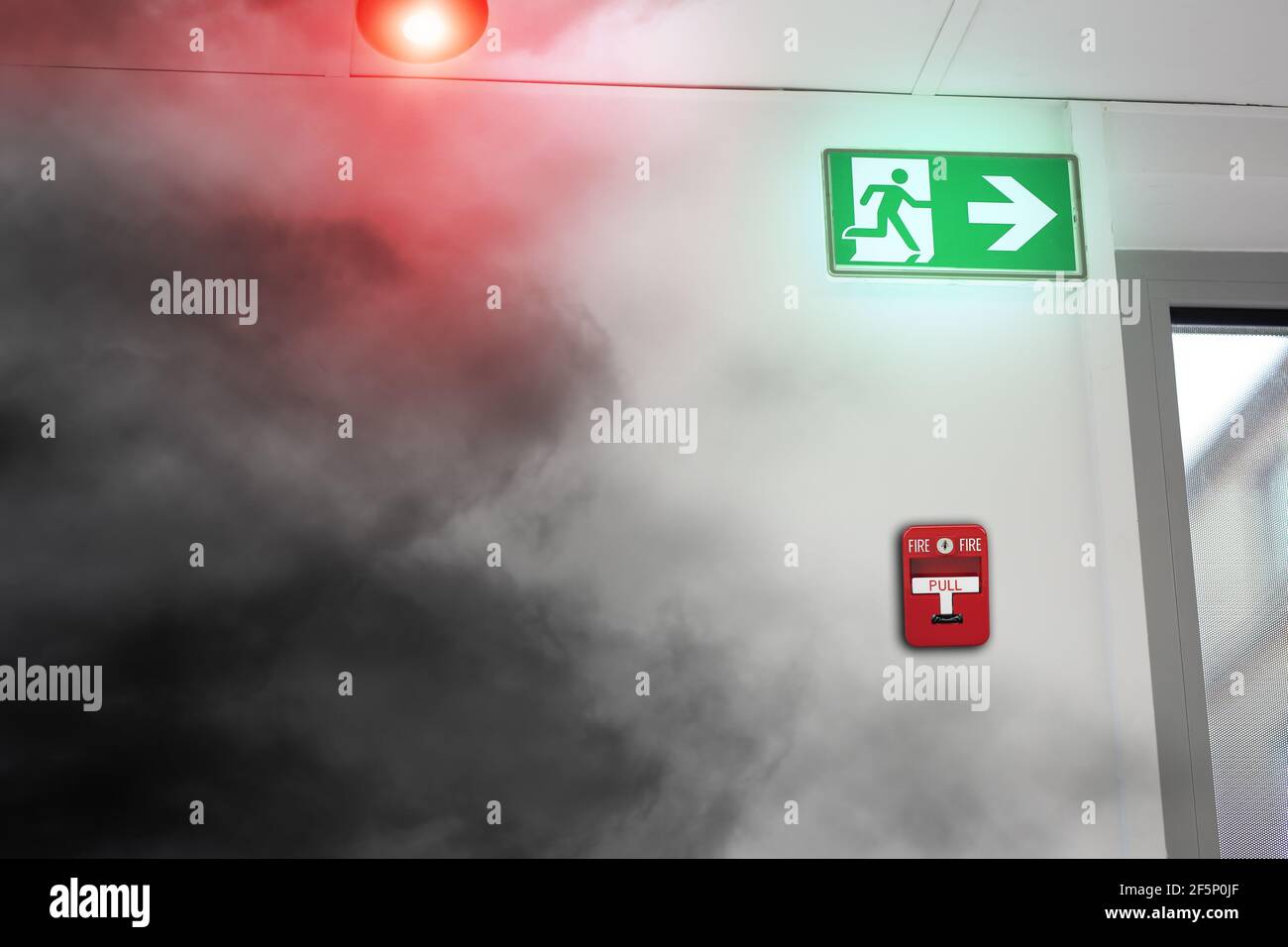 fire and smoke activates the alarm and smoke detector in the office ...