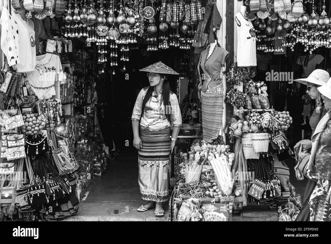 Asian shop keeper Black and White Stock Photos & Images - Alamy