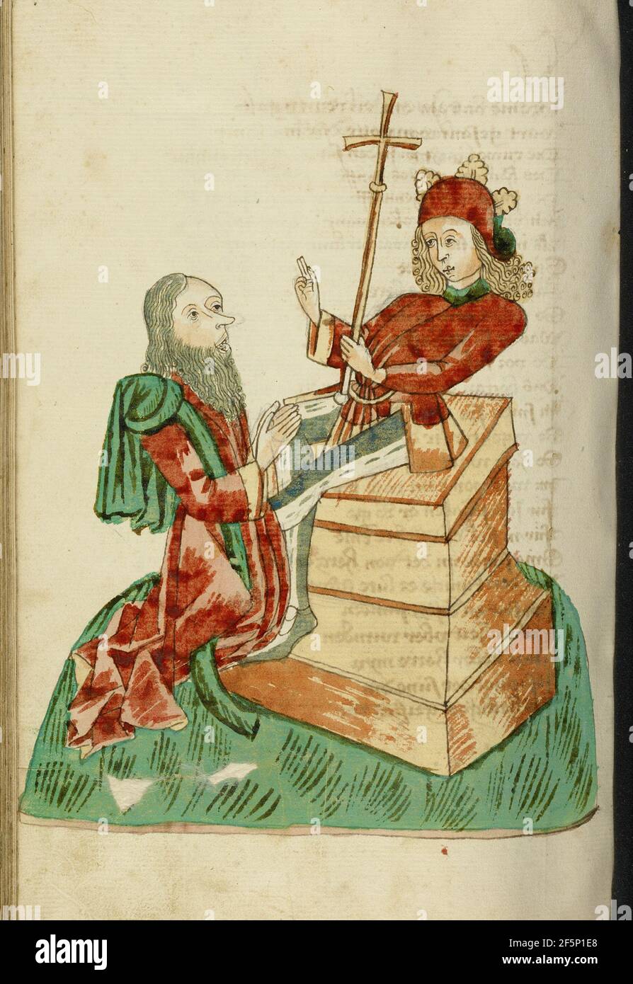 The Enthroned Josaphat in Conversation with the Kneeling Theodas Stock ...