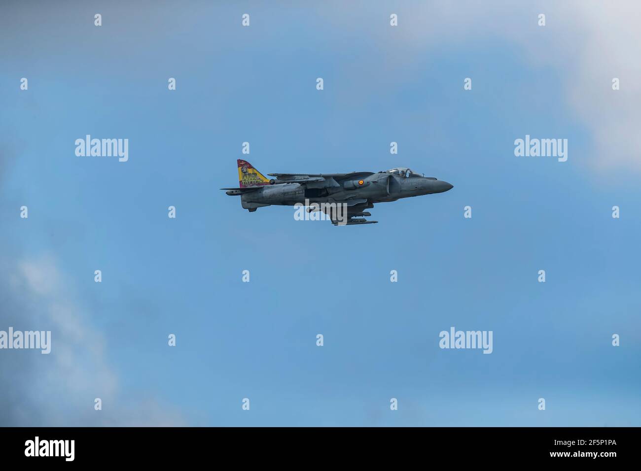 Spanish Navy Harrier Jet in Flight Stock Photo - Alamy