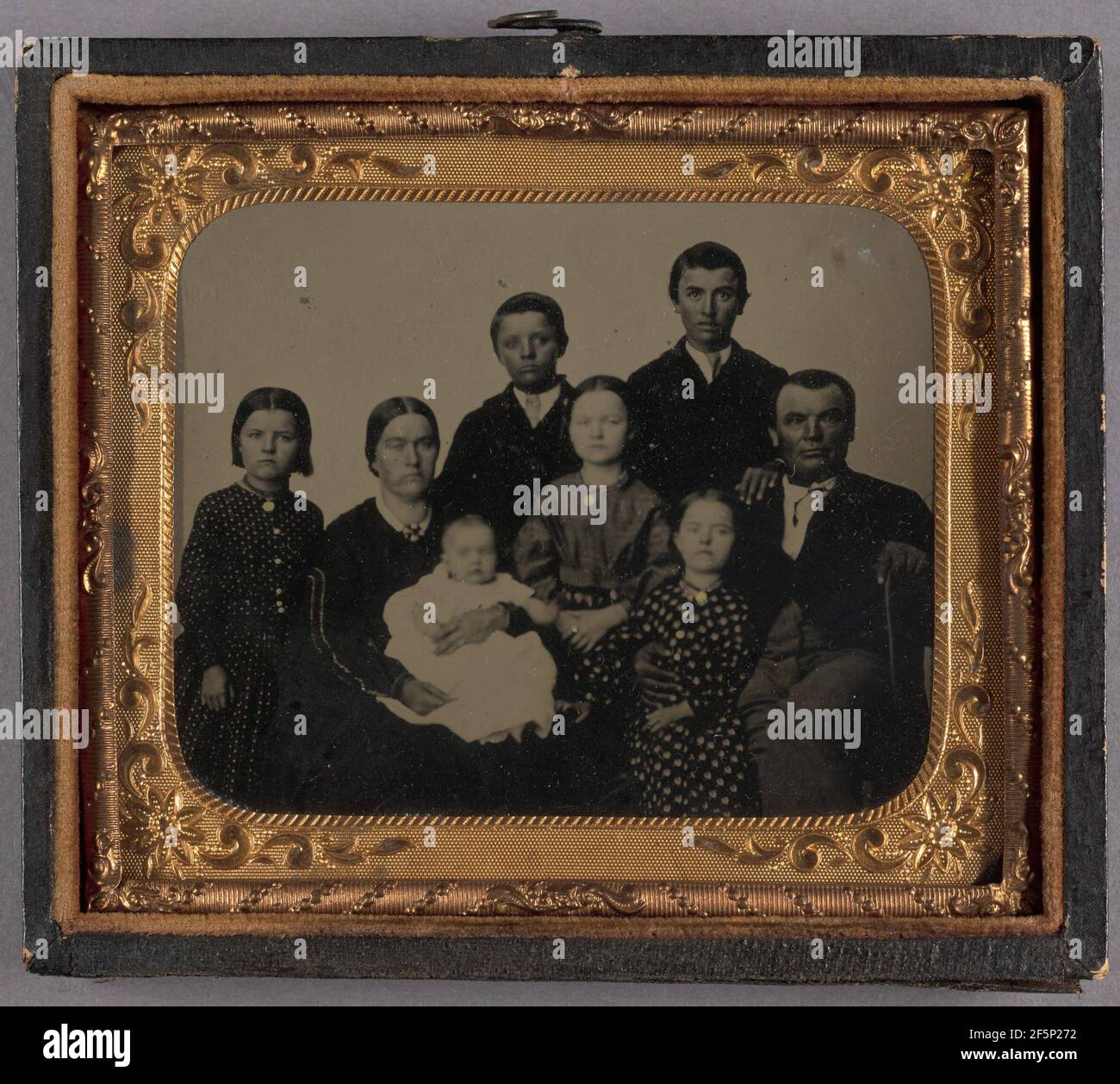 Portrait of an Unidentified Family. Unknown maker, American Stock Photo ...