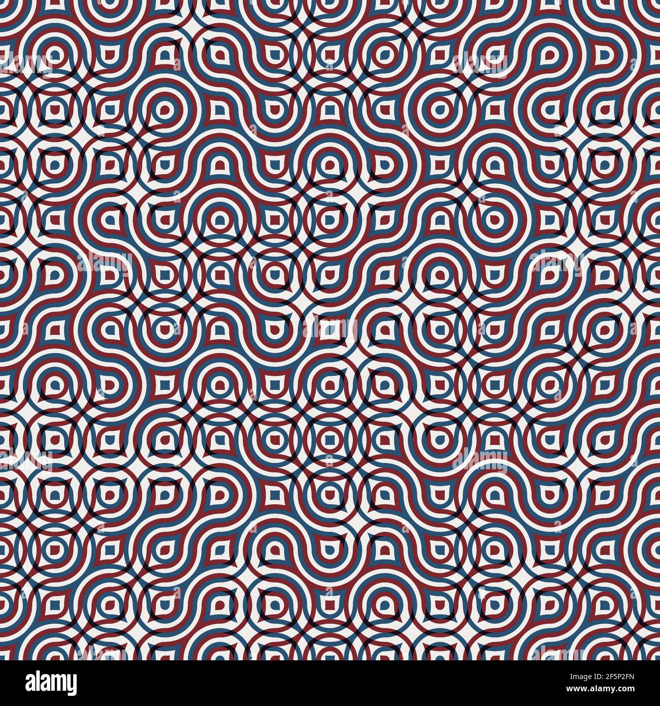 Seamless geo pattern in red blue black white Stock Photo - Alamy