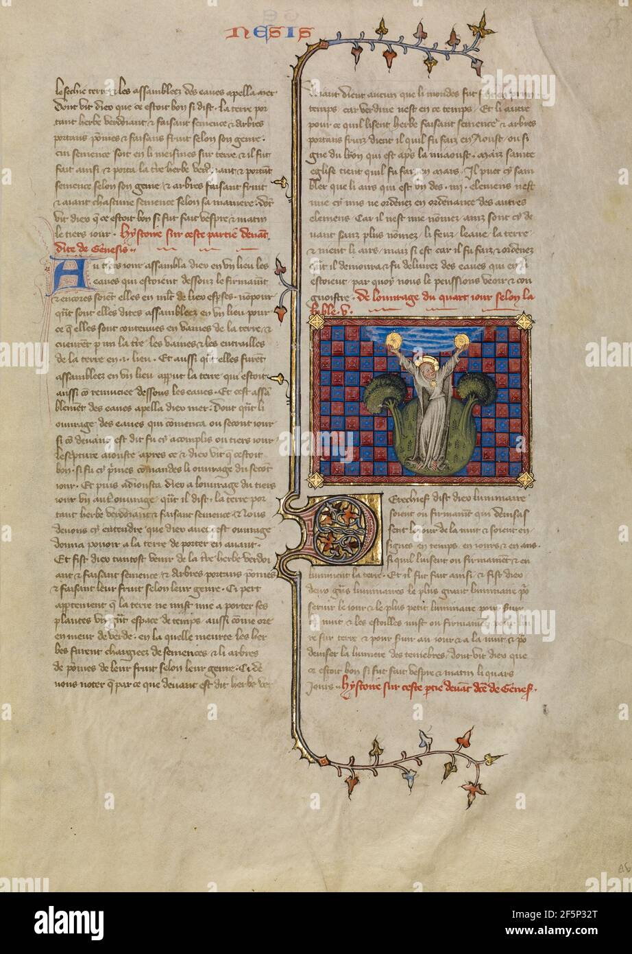 The Creation of the Sun and the Moon. Master of Jean de Mandeville ...