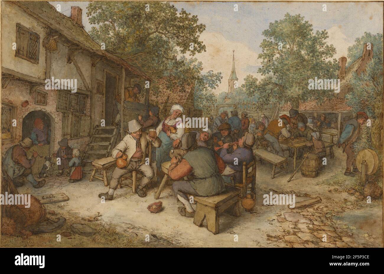 Peasant Festival on a Town Street. Adriaen van Ostade (Dutch, 1610 ...