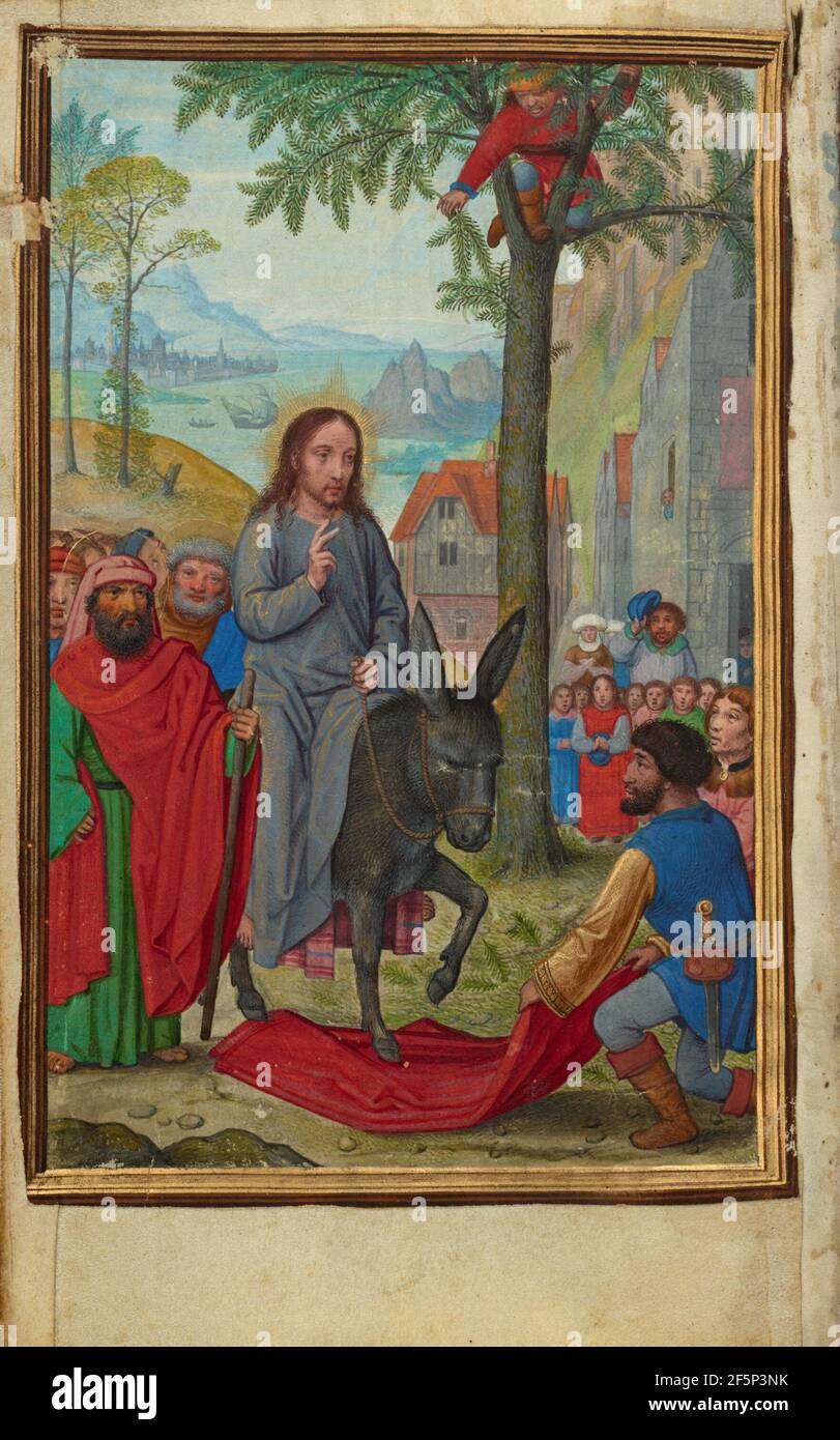 The Entry into Jerusalem. Simon Bening (Flemish, about 1483 - 1561 ...
