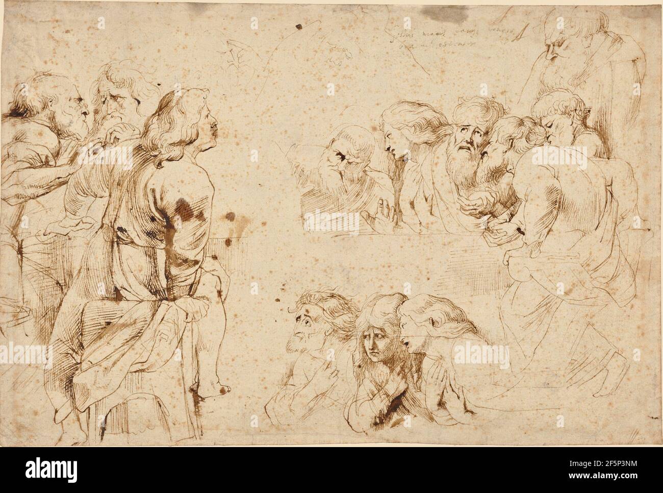 Three Groups of Apostles in a Last Supper (recto); Three Sketches for ...