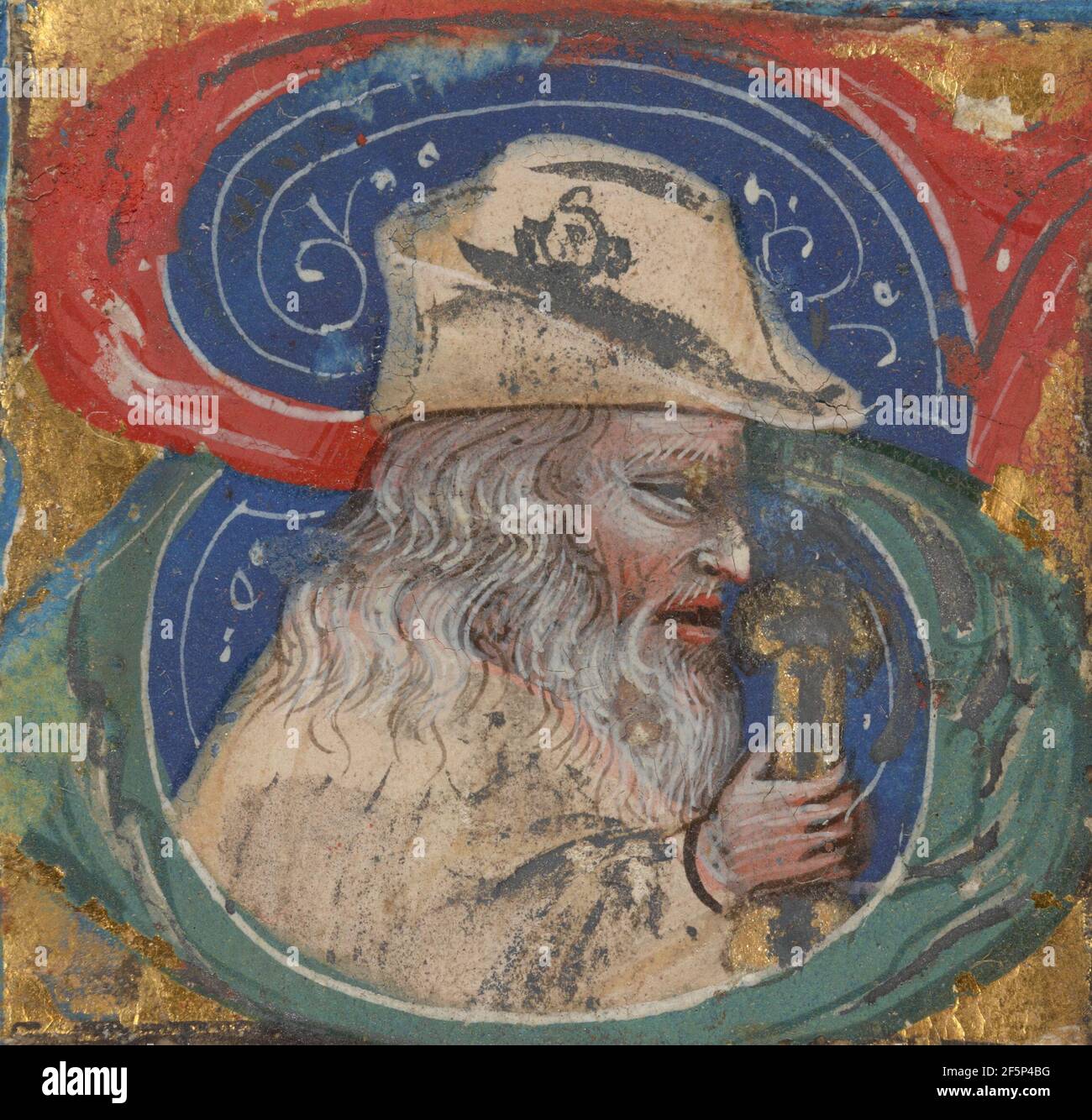 Historiated Initial from a Manuscript. Unknown Stock Photo - Alamy