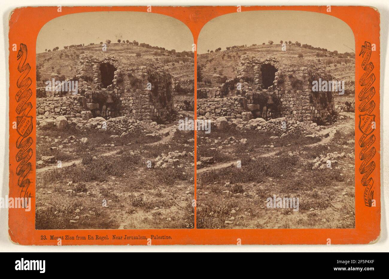 Mount Zion from En Rogel. Near Jerusalem, Palestine.. Charles Bierstadt ...