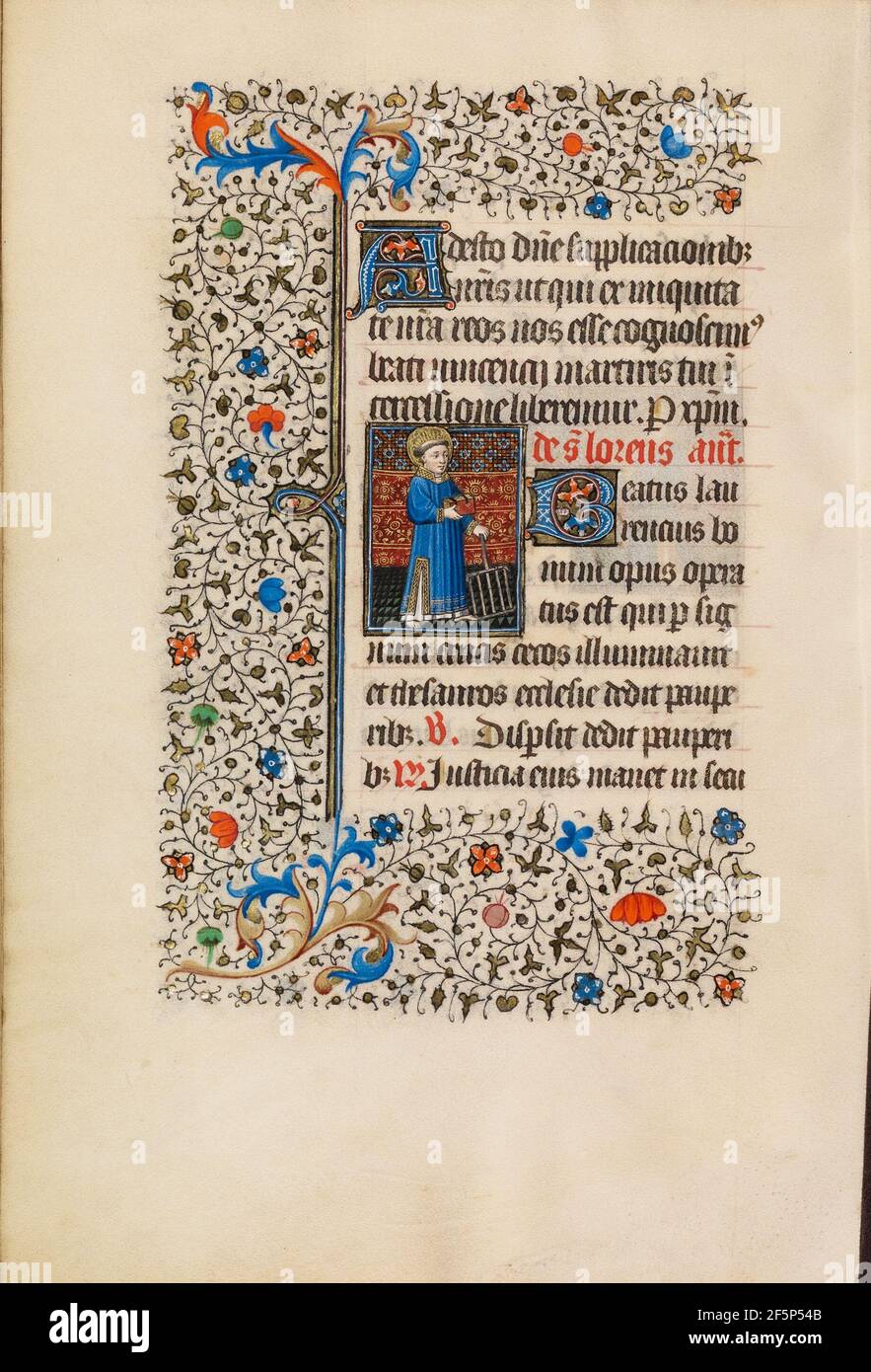Saint Lawrence with a Gridiron. Workshop of the Bedford Master (French ...