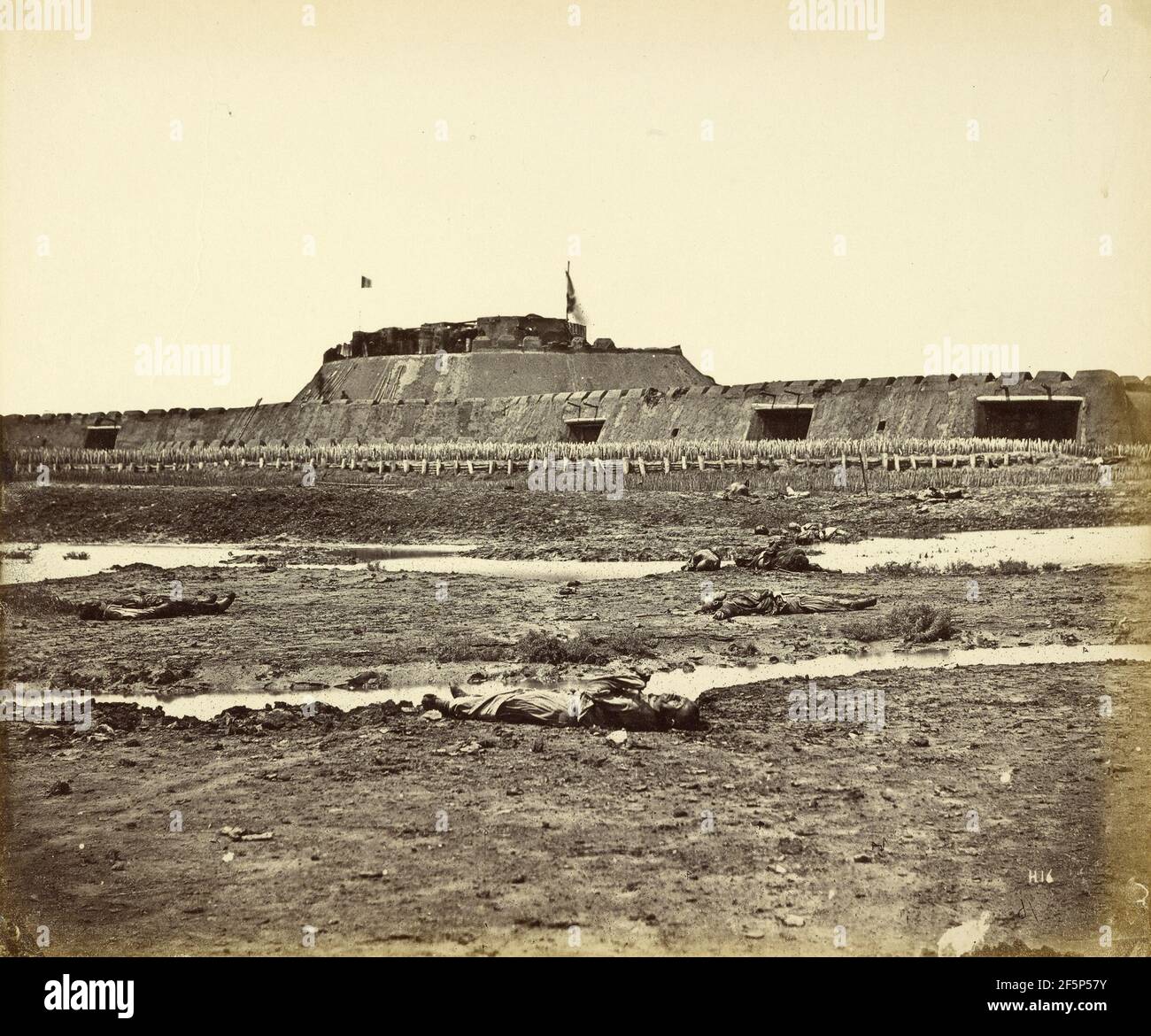 Rear of the North Fort after its capture, showing the Retreat of the ...
