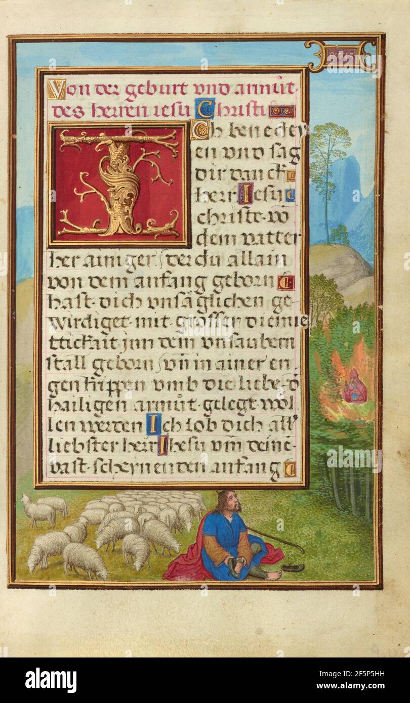 Border with Moses and the Burning Bush. Simon Bening (Flemish, about ...