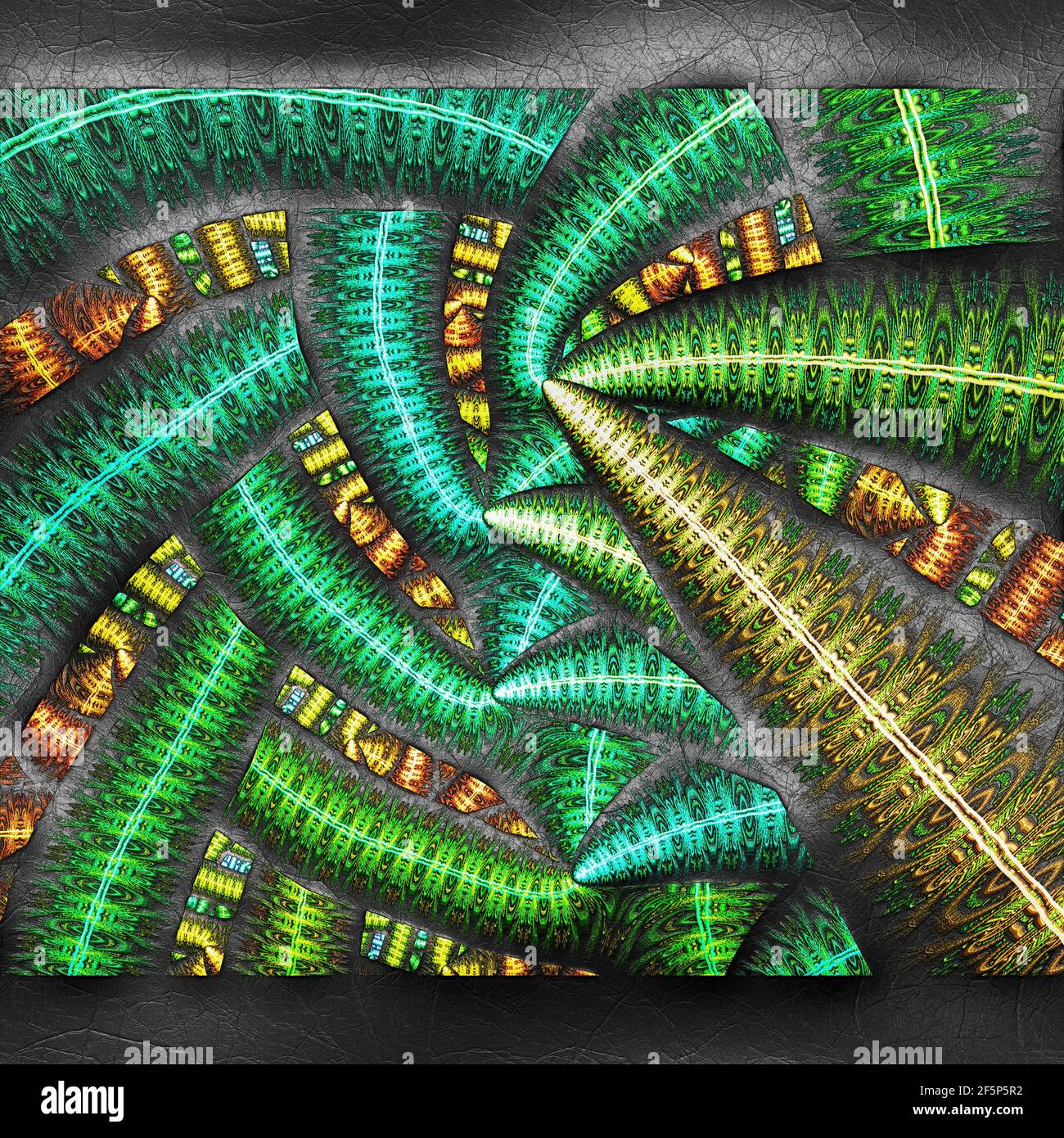 3D render of plastic background with embossed fractal on leather Stock ...