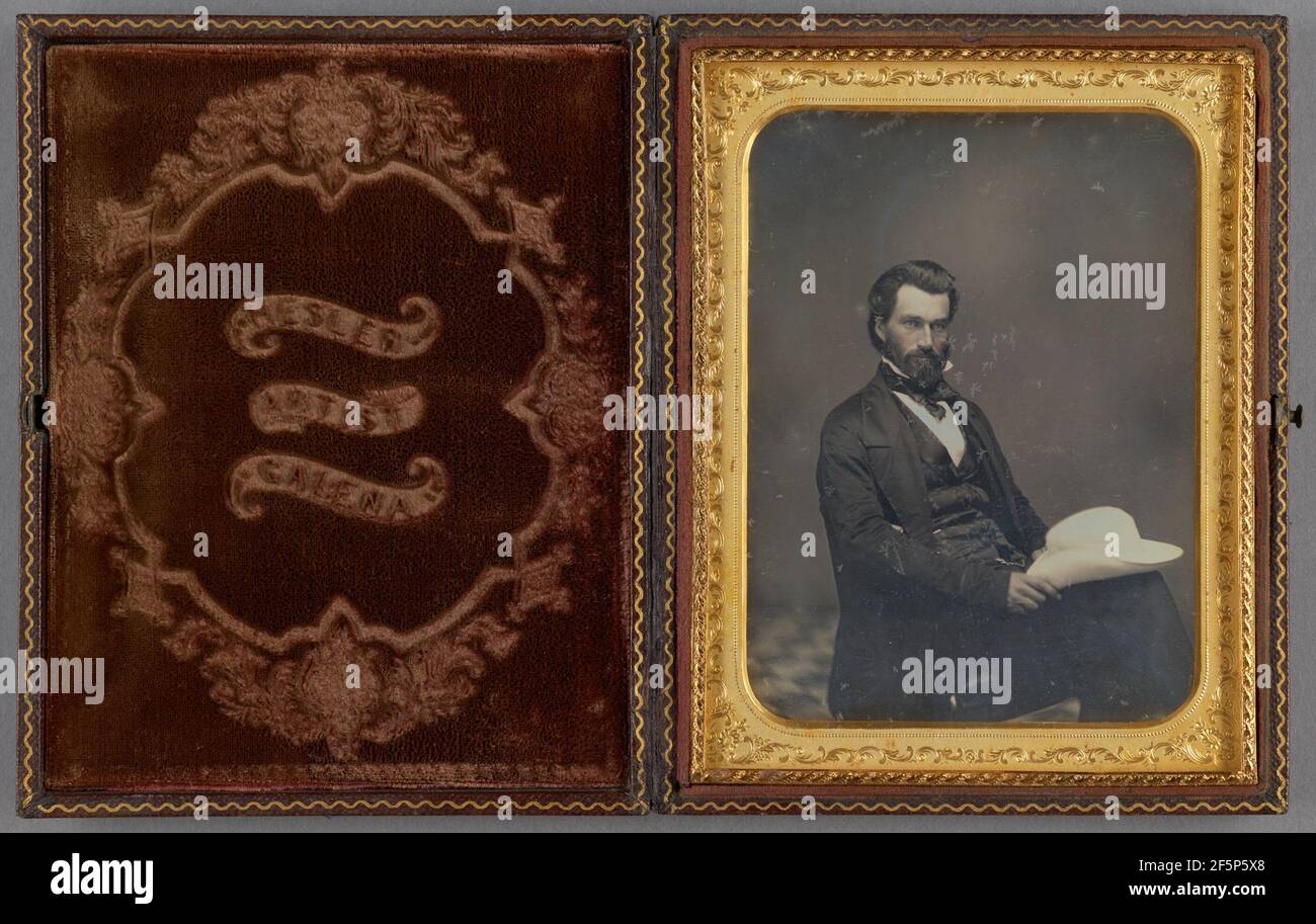 Portrait of a Seated man with hat on knee. Alexander Hesler (American ...