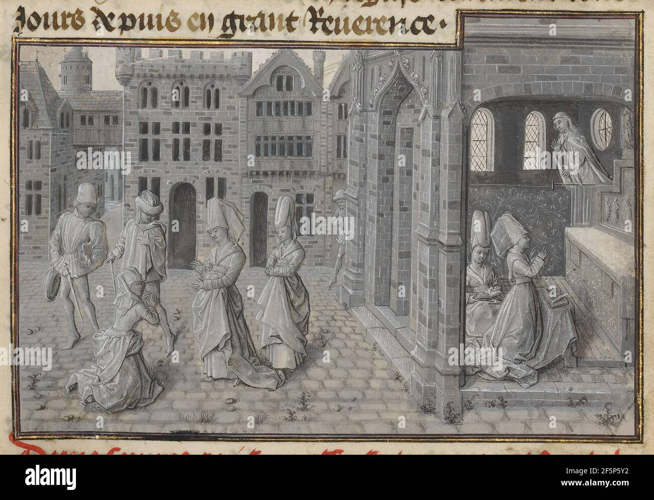 Miniature from The Miracles of Our Lady Stock Photo - Alamy