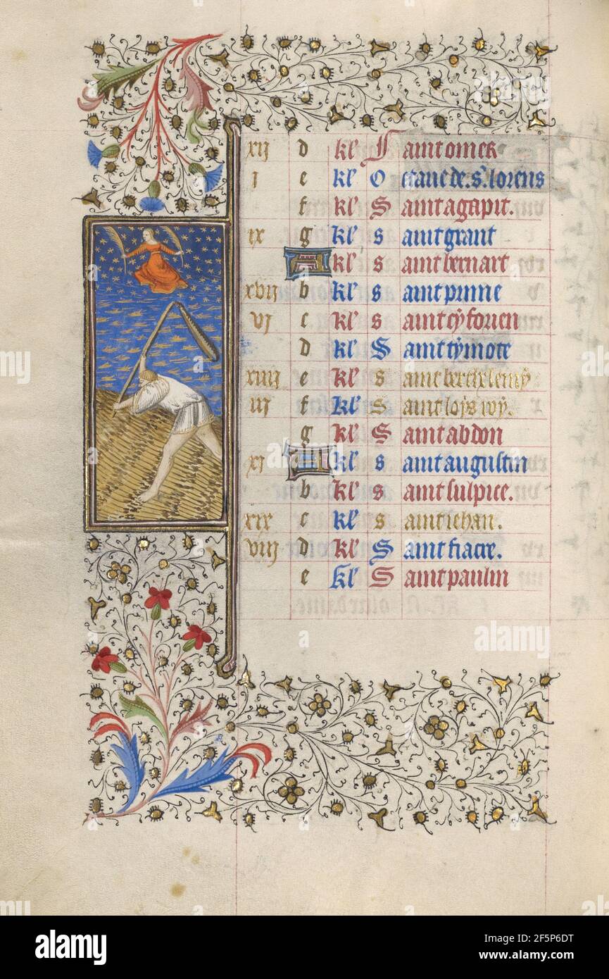 A Man Threshing. Workshop of the Rohan Master (French, active about ...