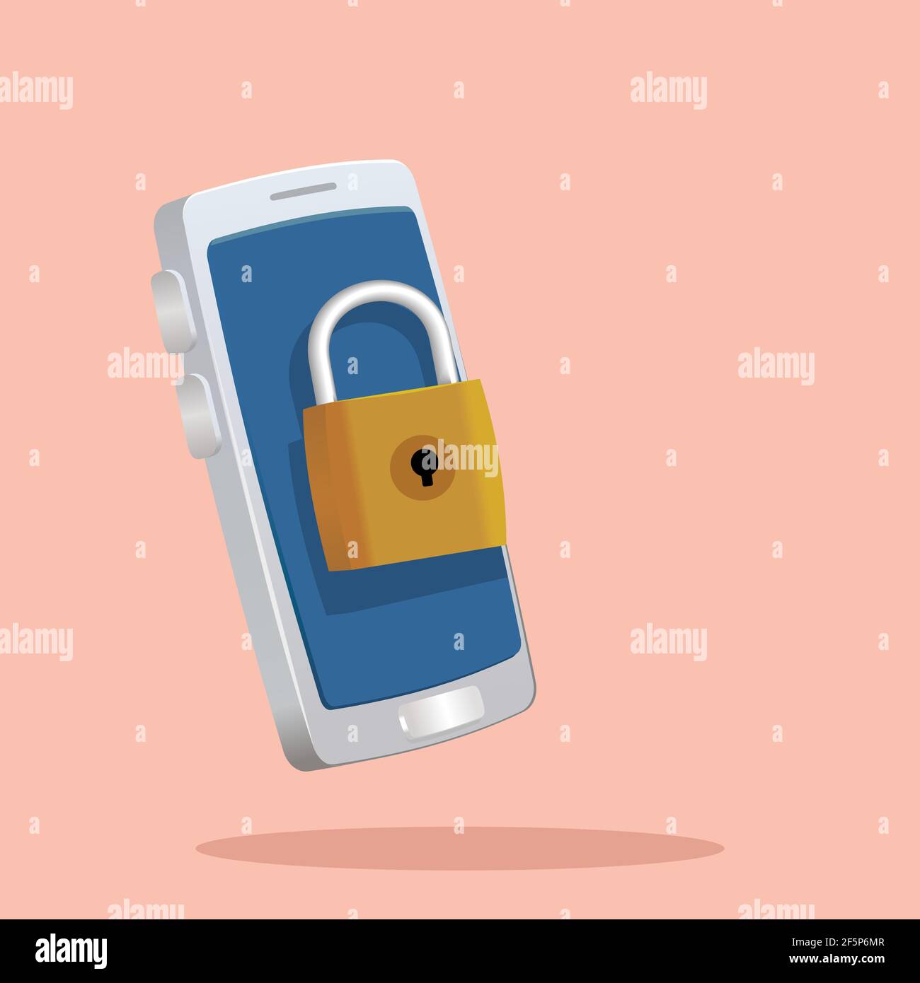 Mobile phone locked Stock Vector Images - Alamy