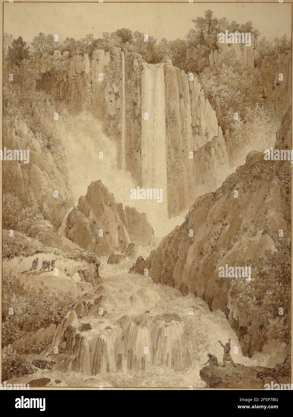 The Cascades at Terni. Louis-François Cassas (French, 1756 - 1827 Stock ...