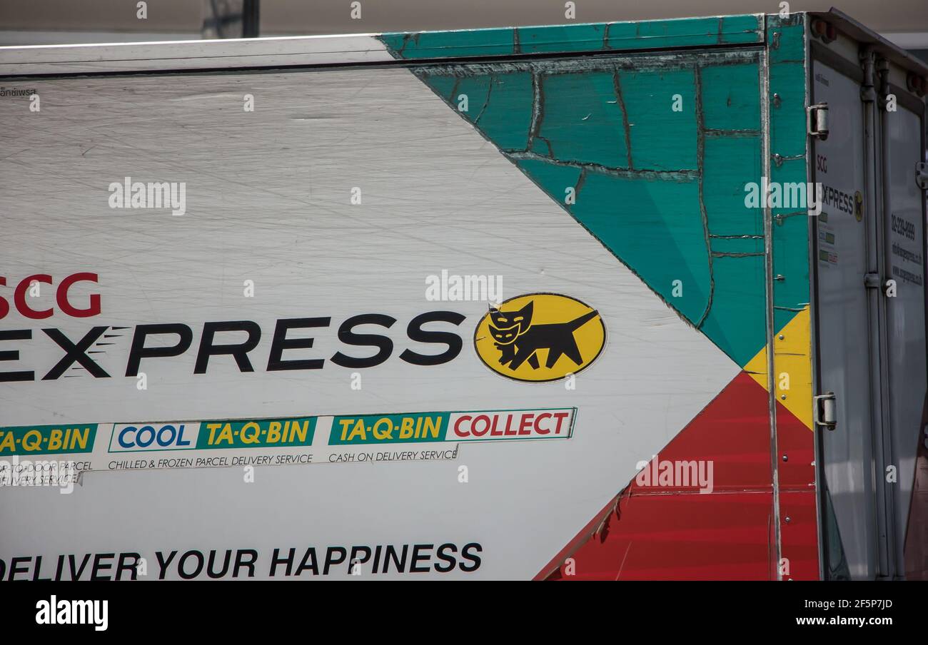 Chiangmai, Thailand - March 5 2021: Container truck of SCG Logistics ...