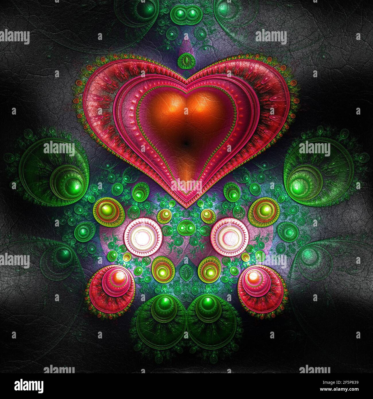 3D render of plastic background with embossed fractal on leather Stock ...