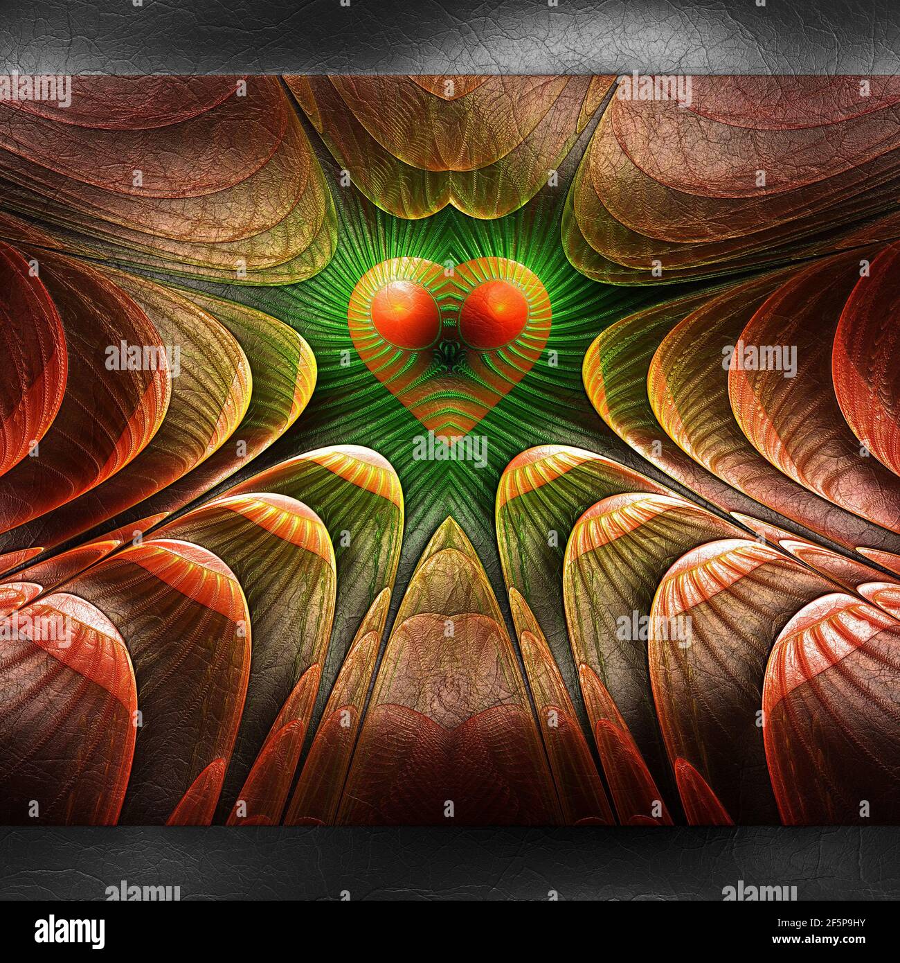 3D render of plastic background with embossed fractal on leather Stock ...