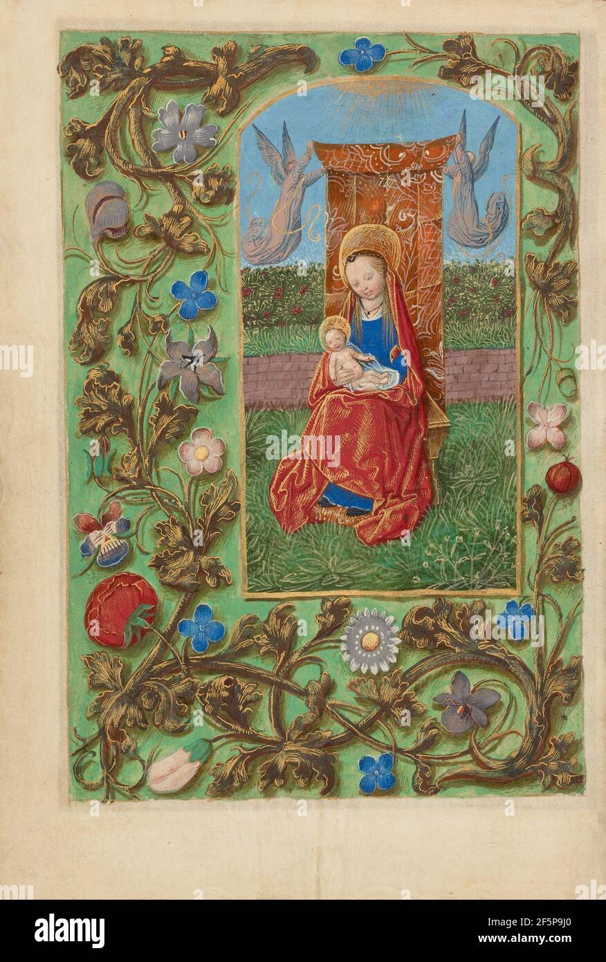 The Virgin and Child Enthroned. Master of the Dresden Prayer Book or ...