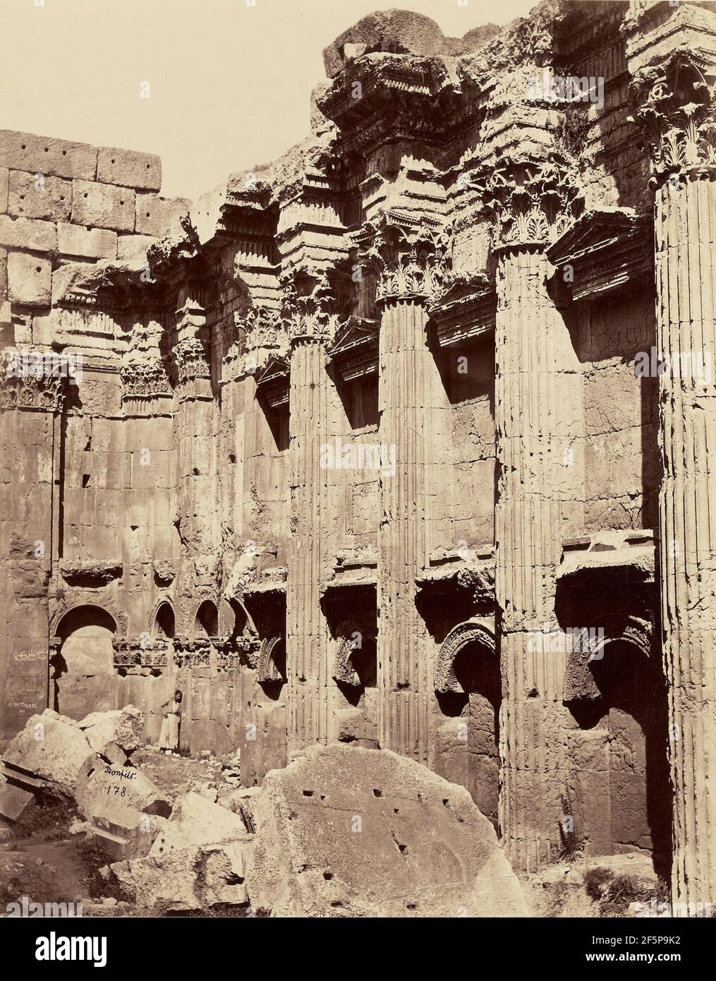 Interieur du Temple de Jupiter - Balbek. Félix Bonfils (French, 1831 ...