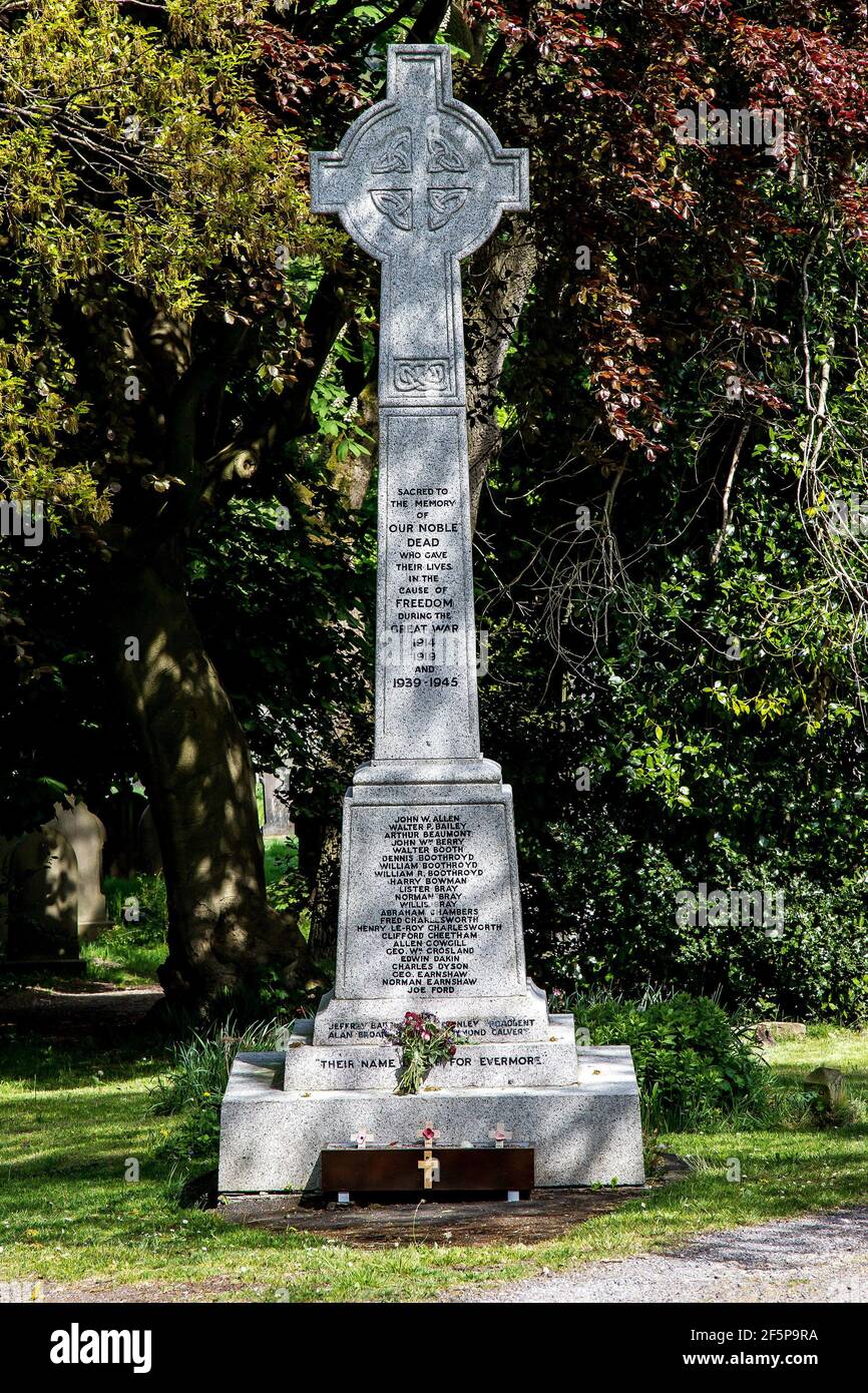 Graves stones on Honley Cemetery Stock Photo - Alamy