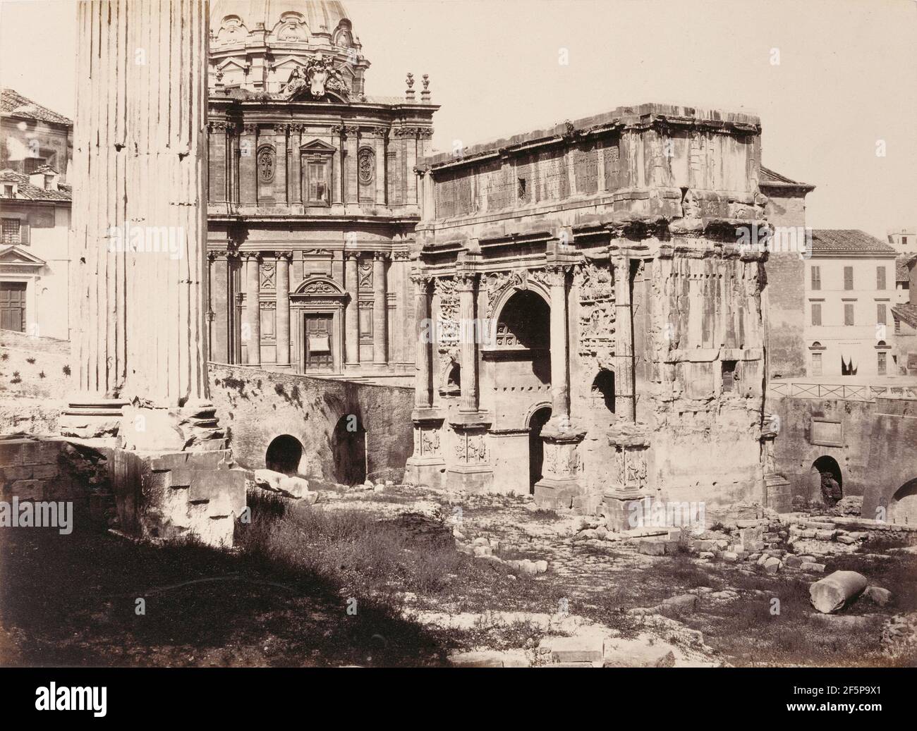 The Arch of Septimius and Temple of Vespasian, Rome. Giorgio Sommer ...