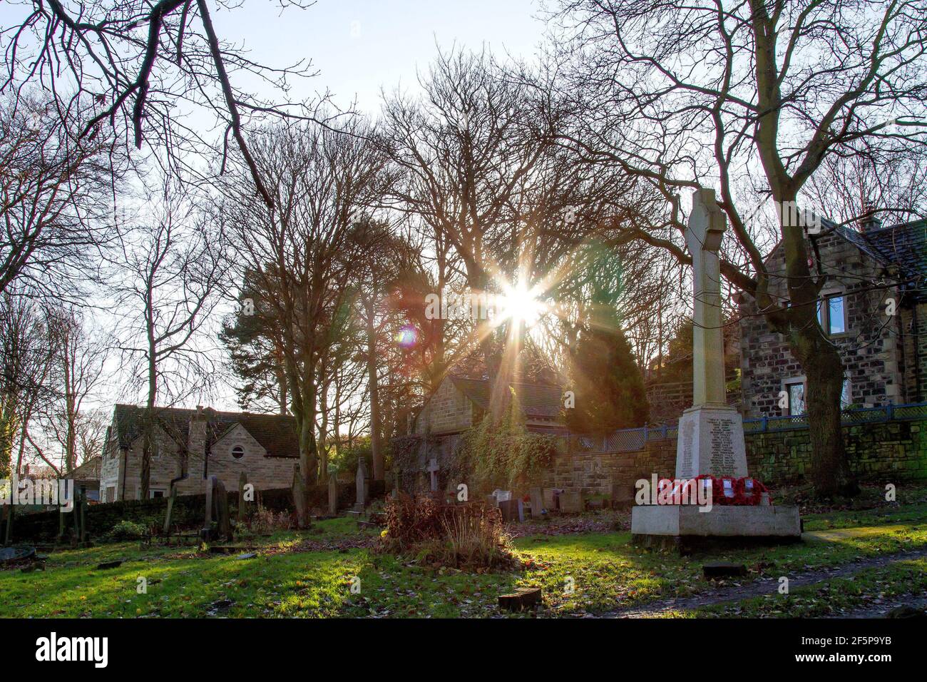 Graves stones on Honley Cemetery Stock Photo - Alamy