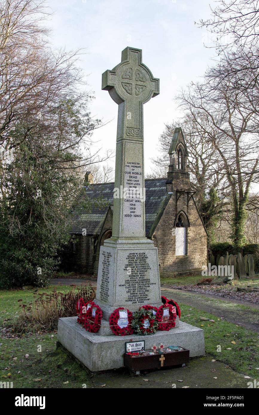 Graves stones on Honley Cemetery Stock Photo - Alamy