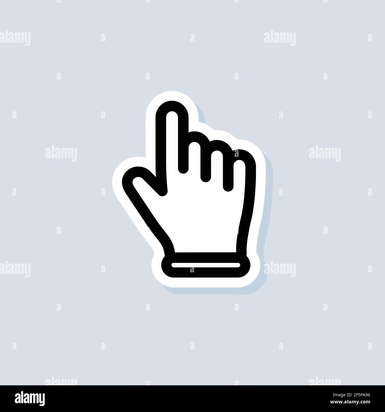 Hand pointer sticker. Clicking cursor icon. Clicking finger icon, hand ...