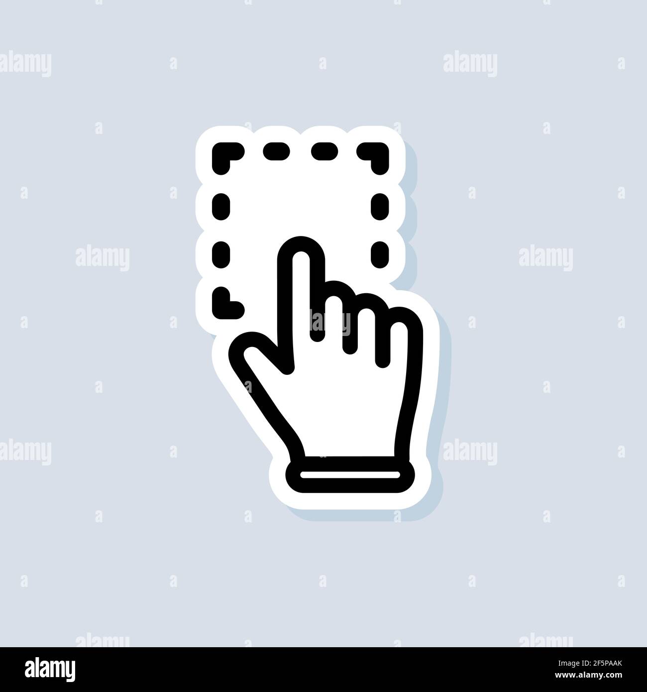 Click mouse pointer sticker. Clicking finger icon, cursor. Hand pointer, clicking icons. Vector ...