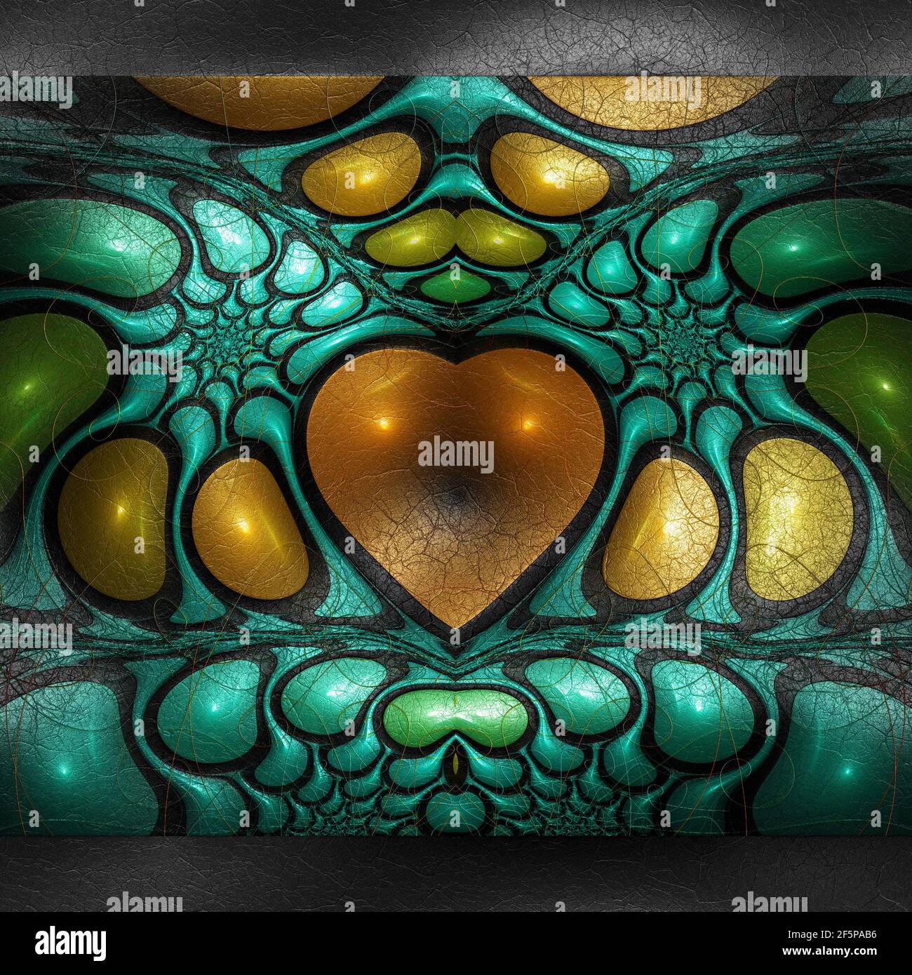 3D render of plastic background with embossed fractal on leather Stock ...