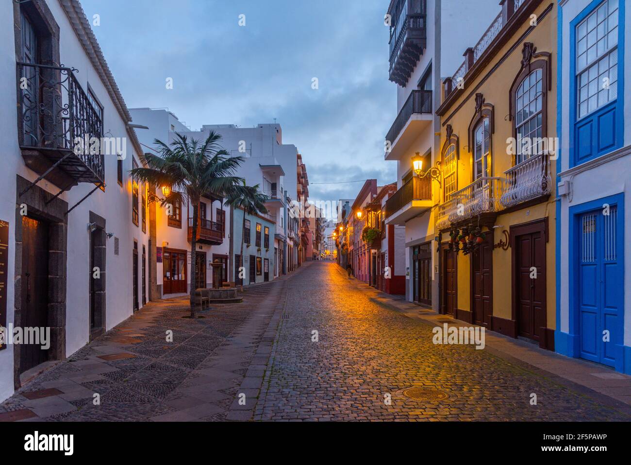 Sunrise view of beautiful traditional houses on the main street in the ...