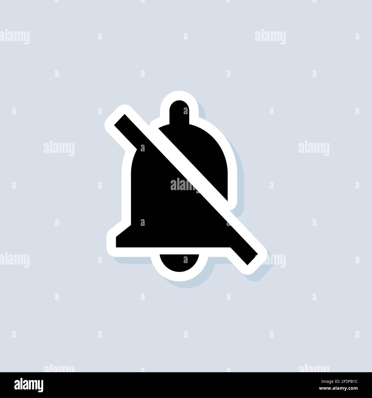 Mute Bell sticker. Alarm off, bell ring icon. Notification bell icon ...