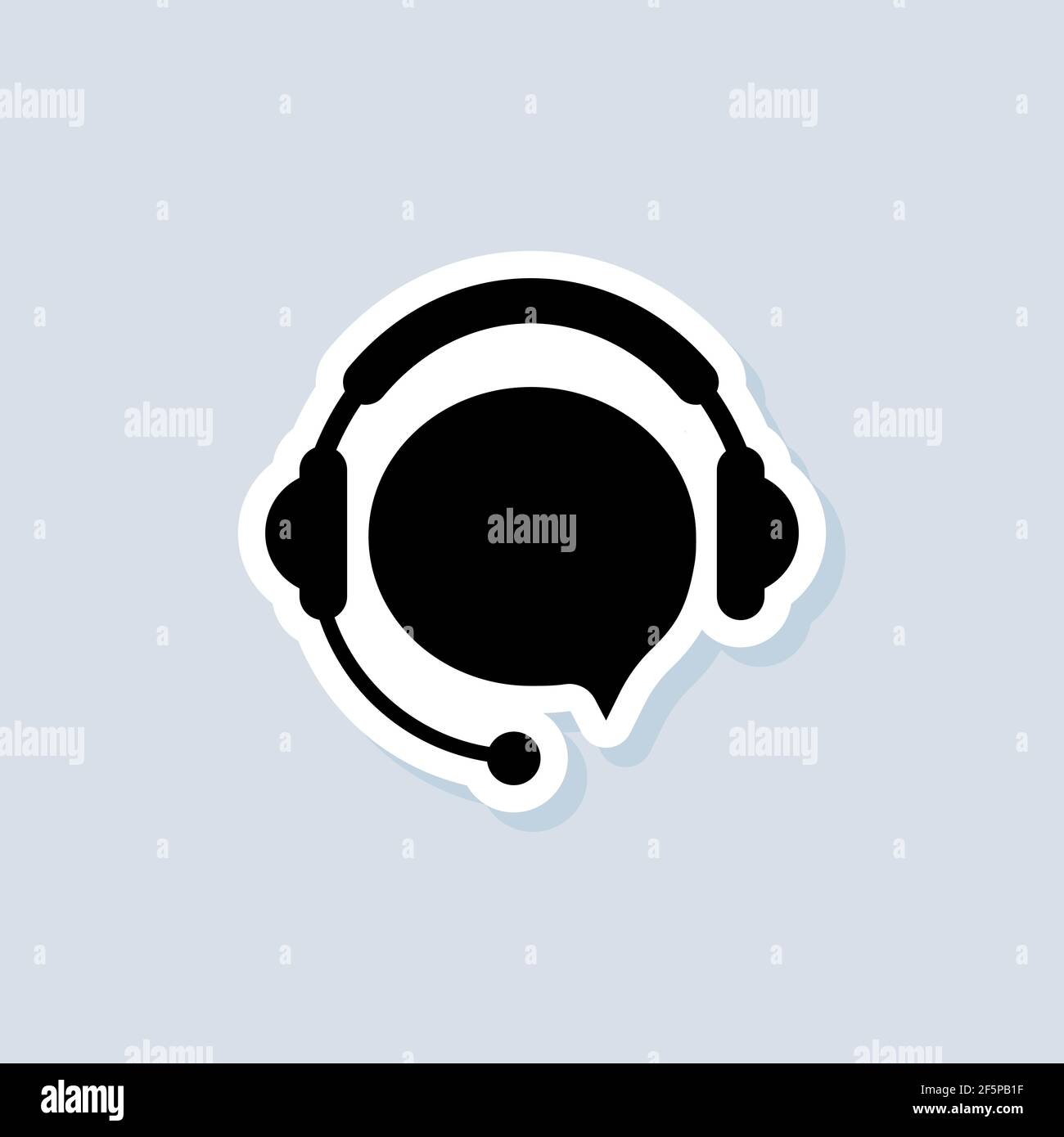 Support service sticker. Call center service icon. Support with speech ...