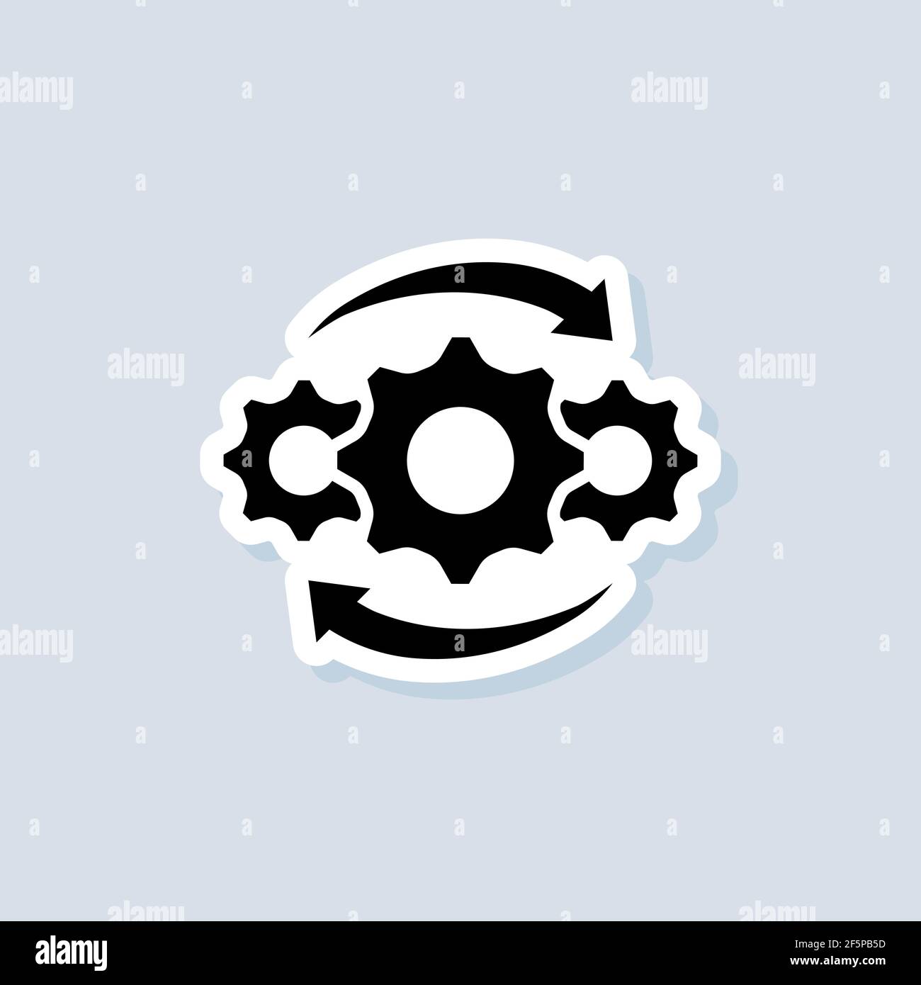 Gear settings sticker. Account settings. Gear icon. Vector on isolated ...