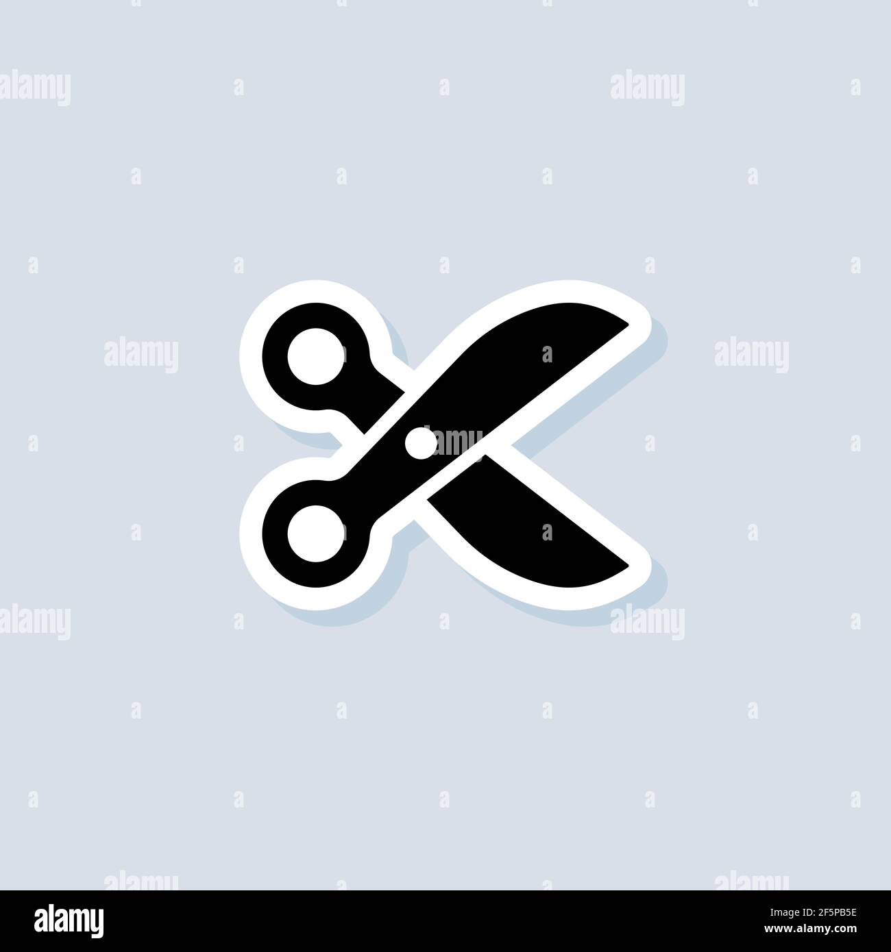 Simple black white scissors cartoon hi-res stock photography and images ...