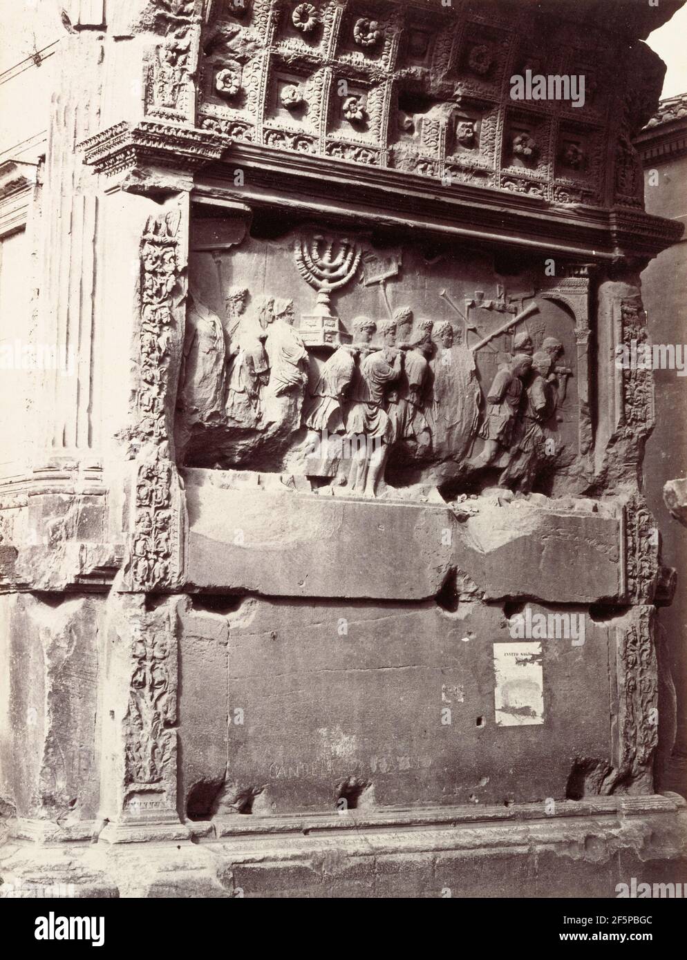 Interior of the Arch of Titus, Rome. Giorgio Sommer (Italian, born ...