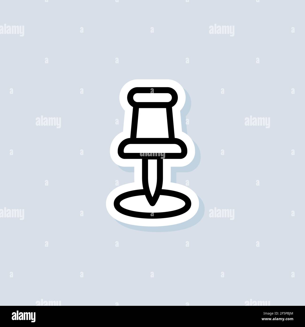 Thumbtack sticker. Push pin line icon. Map pin icon. Vector on isolated ... Thumbtack sticker. Push pin line icon. Map pin icon. Vector on isolated ...
